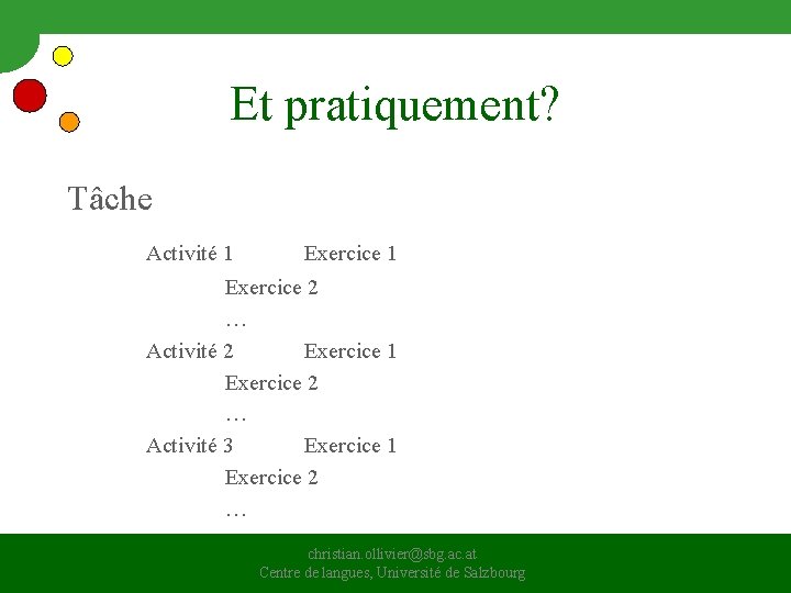 Approche actionnelle et tches en FLE Christian Ollivier