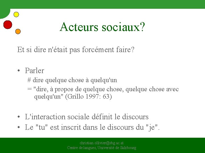 Approche actionnelle et tches en FLE Christian Ollivier