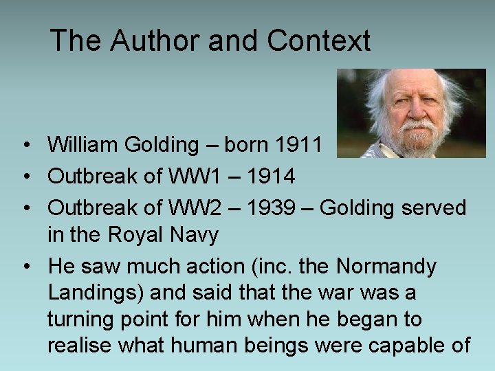 Introduction to Lord of the Flies The Author