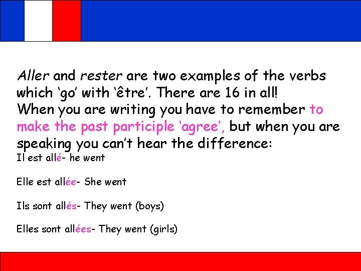 Objectives Learn the use of the past tense