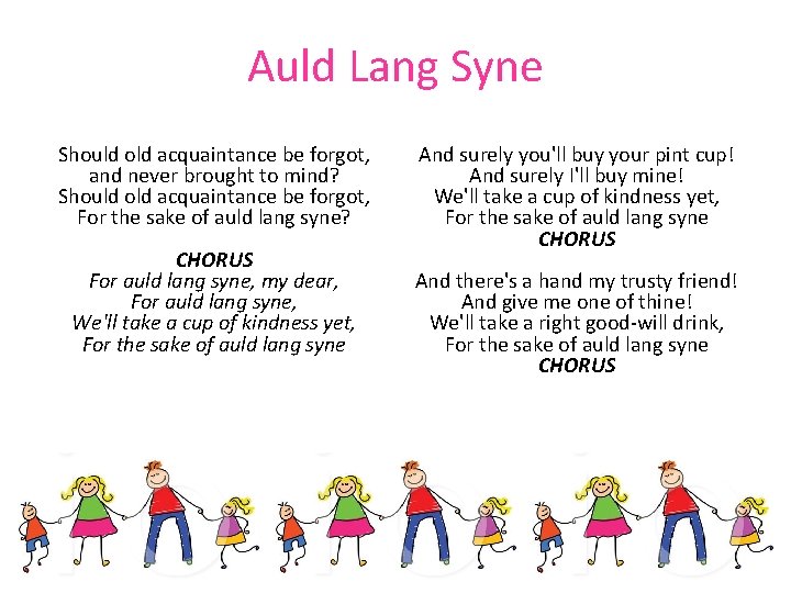 Closing Ceremony Songs Auld Lang Syne Should old