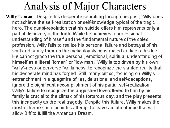 Death of a Salesman Arthur Miller Plot Summary