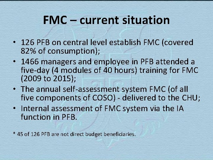 Financial Management and Control FMC and Internal Audit