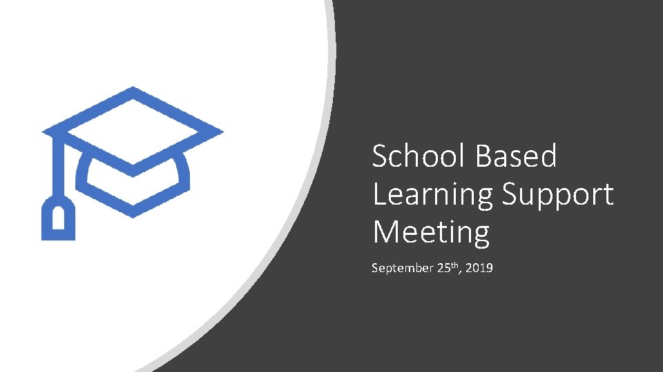 School Based Learning Support Meeting September 25 th