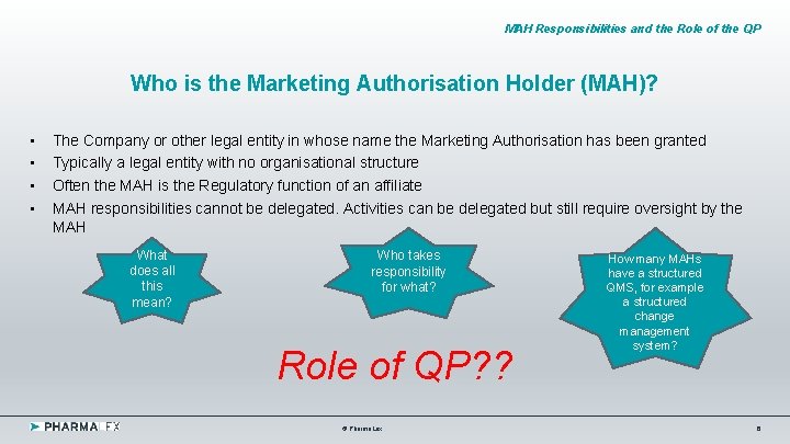 MAH Responsibilities and the Role of the QP