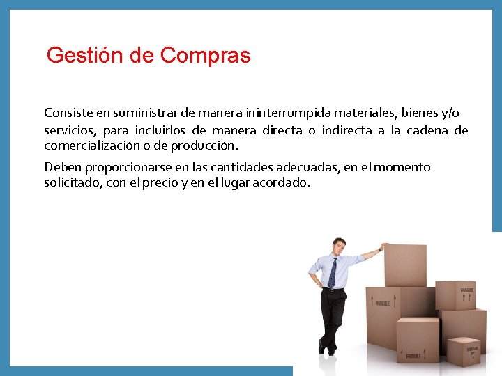 GESTIN DE COMPRAS Gestin de Compras Compras es