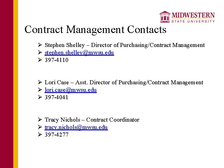 Contract Management SB 20 Objective Provide basic overview