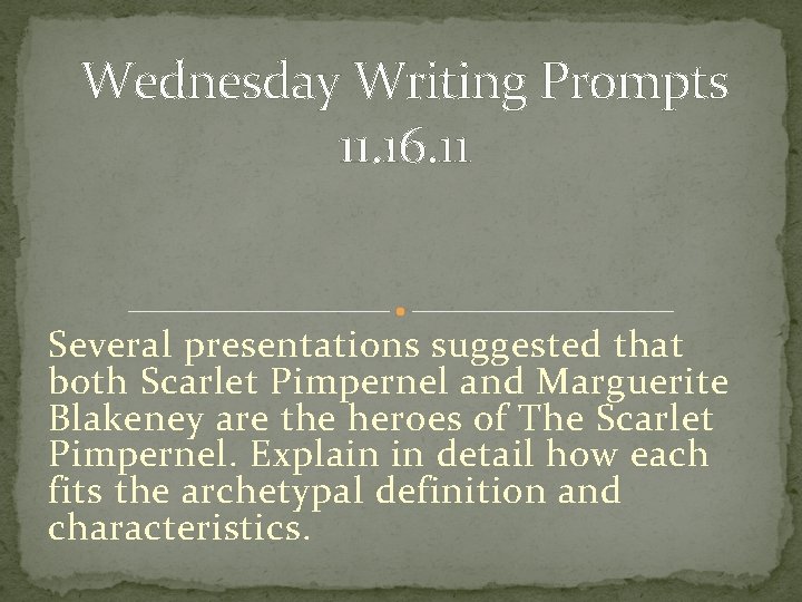 Wednesday Writing Prompts 10 19 11 What kinds