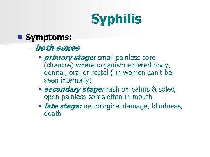 Nursing Care of the Client Sexually Transmitted Diseases