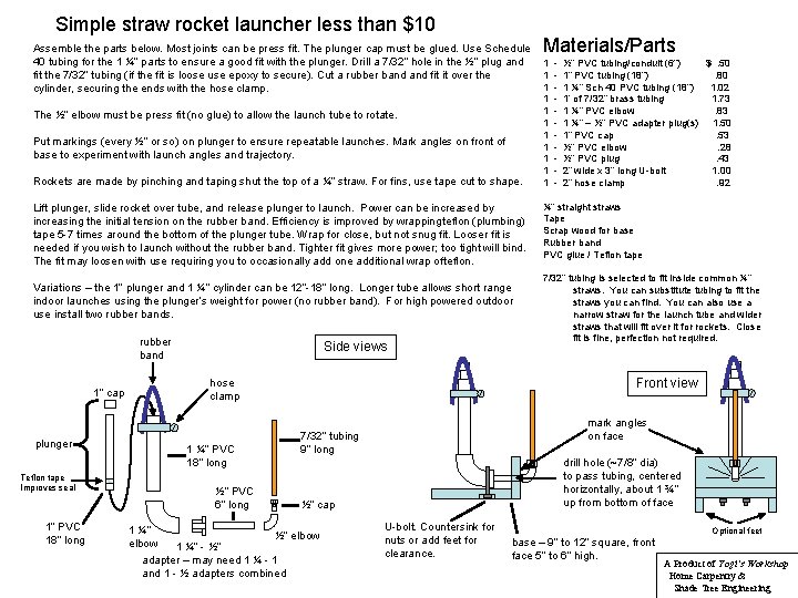 Materials Simple stomp rocket 6 Assemble the parts