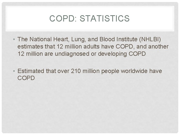COPD CHRONIC OBSTRUCTIVE PULMONARY DISEASE Juliana Tambellini University