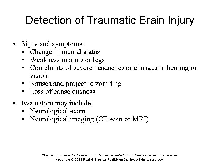 Chapter 26 Traumatic Brain Injury Overview Incidence and