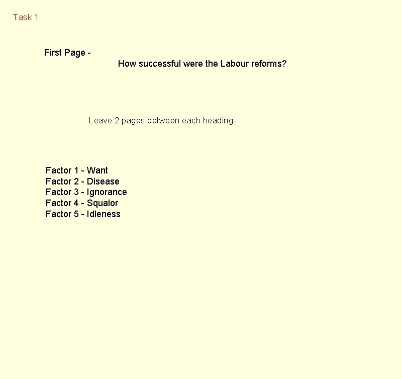 Higher History British Unit Issue 4 Labour Reforms