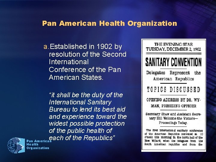 Role Of PAHO in Disaster Reduction Emergency Preparedness