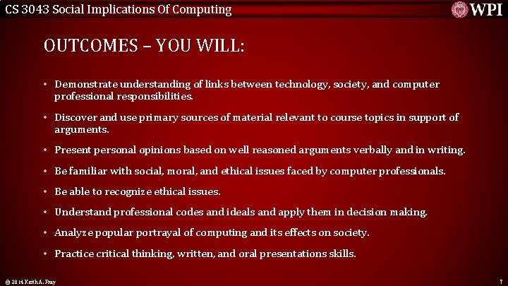 CS 3043 Social Implications Of Computing CLASS 1