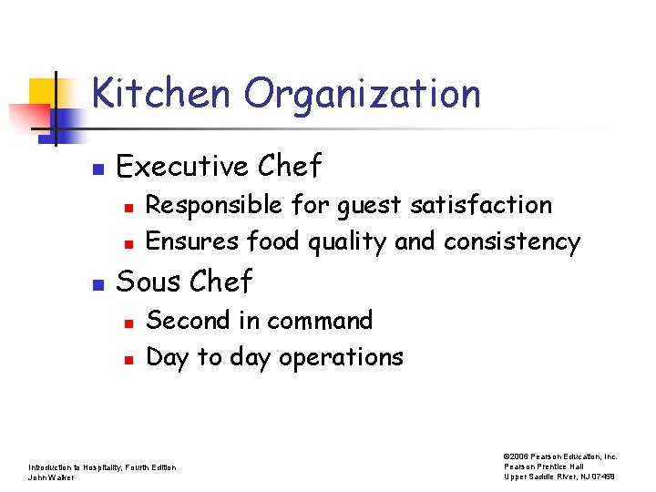 Chapter 6 Food and Beverage Operations Introduction to