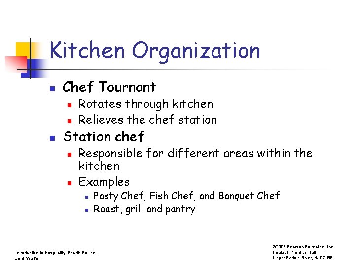 Chapter 6 Food and Beverage Operations Introduction to
