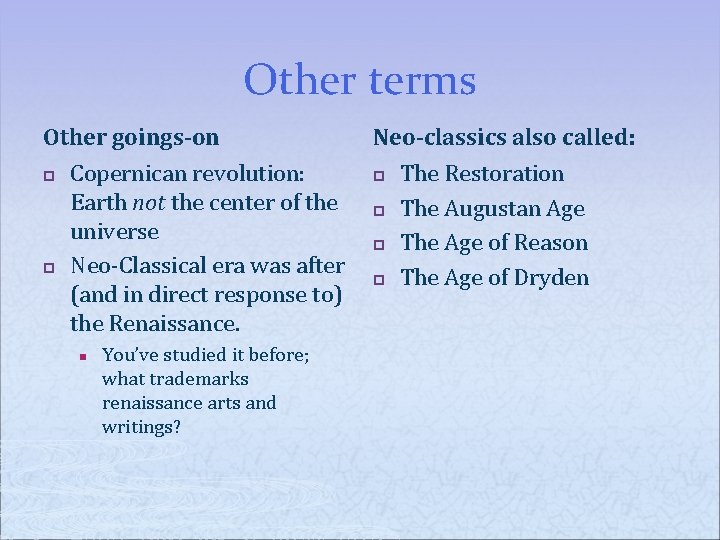 NeoClassical Poetry English IV B Lesson Overview p