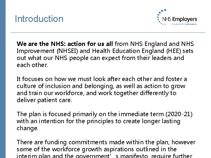 NHS People Plan We are the NHS action