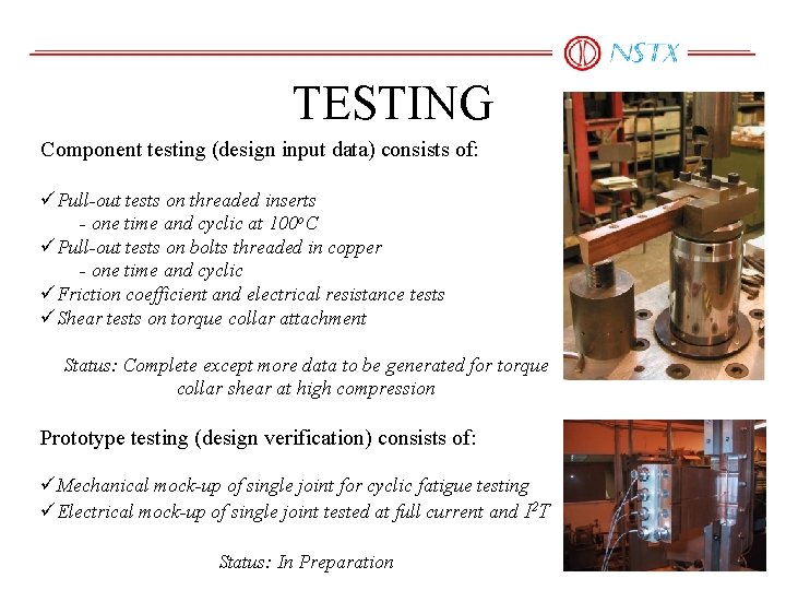 NSTX TF Flag Joint Review ANALYSIS DESIGN C