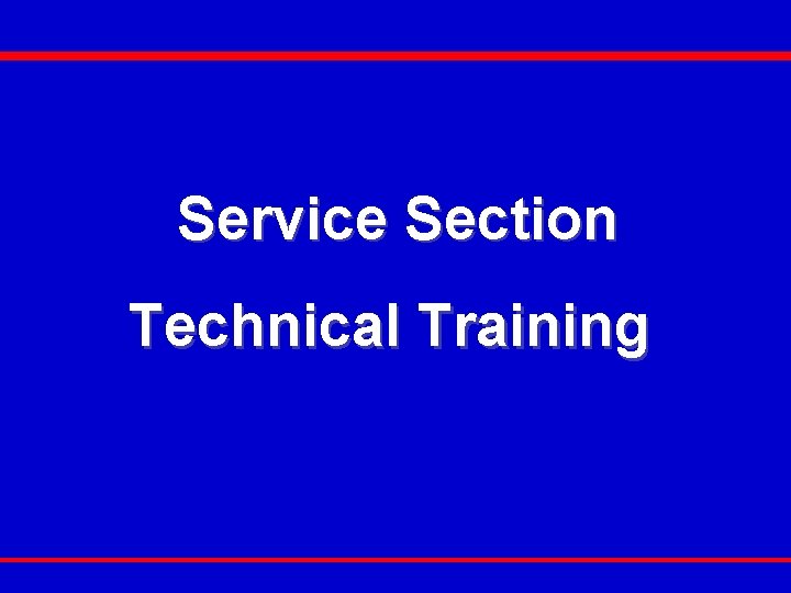 Technical Training Service Section Technical Training Air Conditioner
