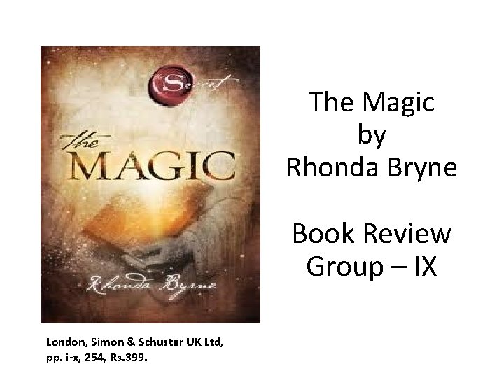 The Magic by Rhonda Bryne Book Review Group