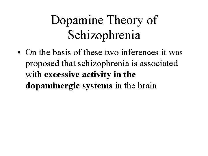 Biopsychology of Psychiatric Disorders Ch 18 contd Outline
