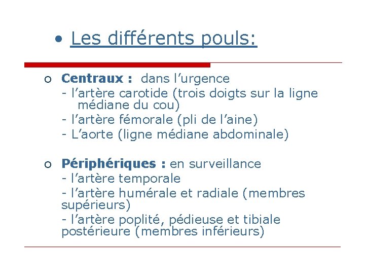 MODULE TRANSVERSAL SOINS INFIRMIERS N 2 LES PARAMETRES