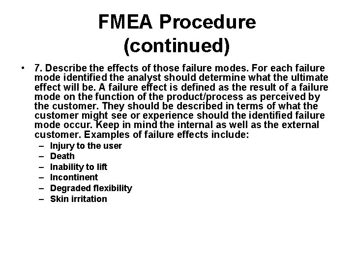 Failure Modes and Effects Analysis FMEA IE 497