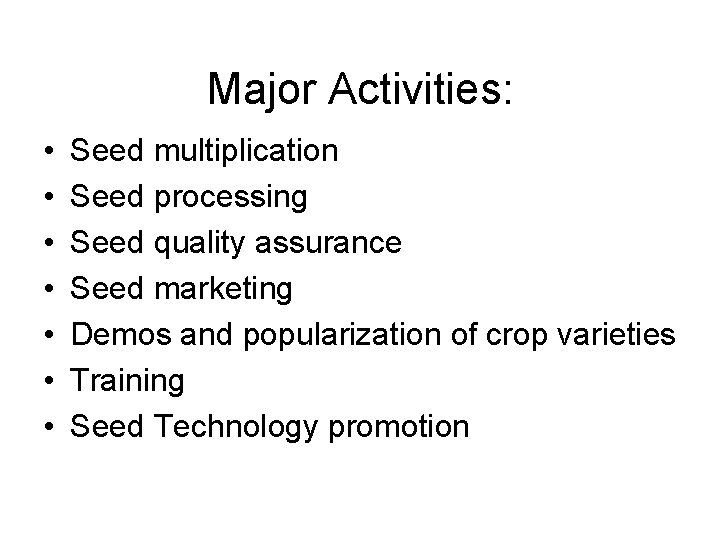 OROMIA SEED ENTERPRISE OSE An over view of
