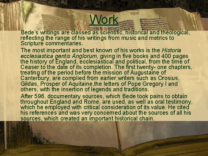 St Bede Caedmons Hymn Contents St Bede life