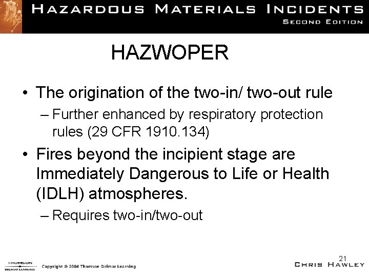Hazardous Materials Incidents by Chris Hawley CHAPTER 1