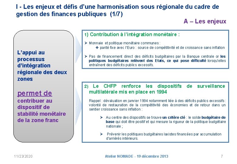 PROCESSUS DHARMONISATION DU CADRE DE GESTION DES FINANCES