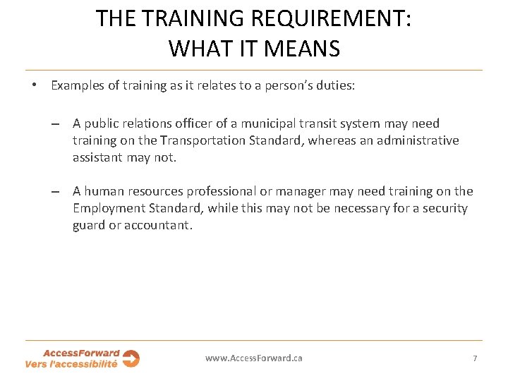 INTEGRATED ACCESSIBILITY STANDARDS REGULATION Training Module for the