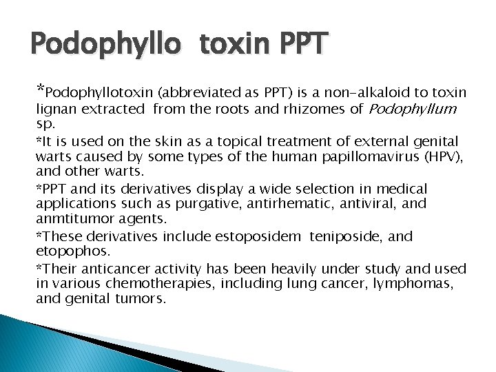 Isolation of Podophyllotoxin from Podophyllum emodi Lab 1