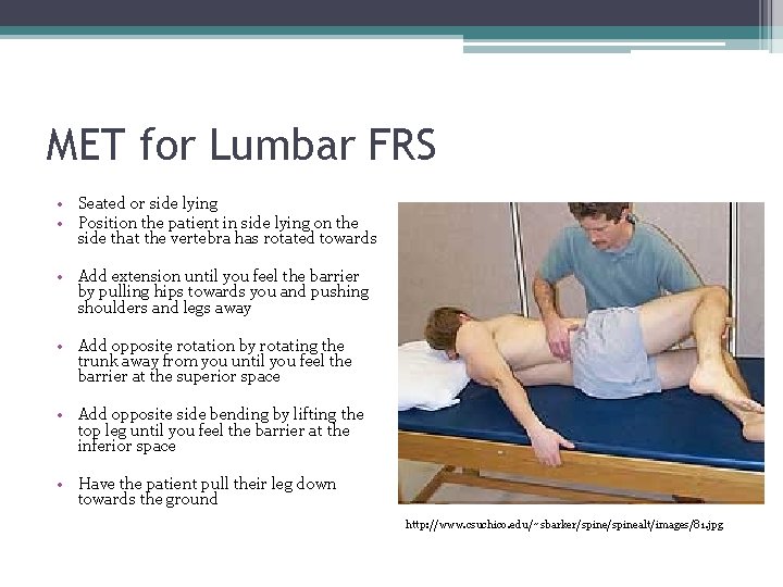 Mechanical Low Back Pain and Muscle Energy Technique