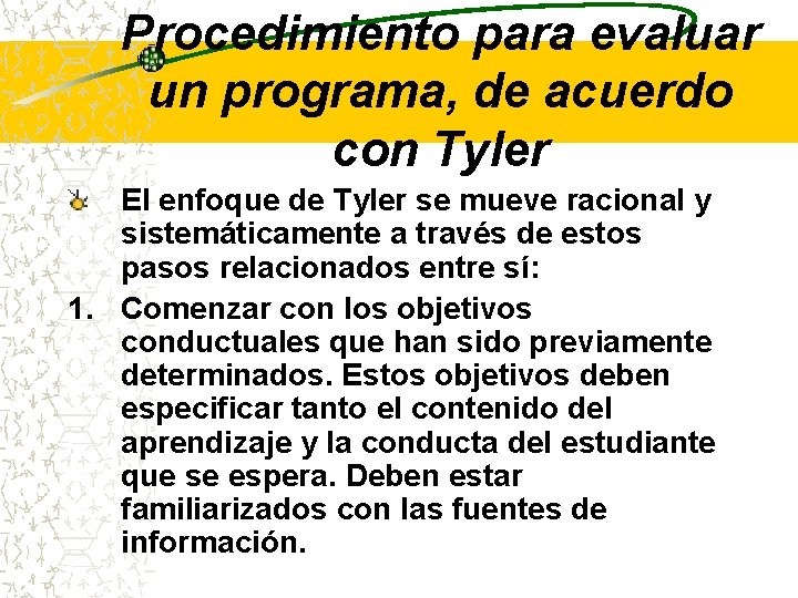 MODELO DE EVALUACIN CURRICULAR DE TYLER Modelos de