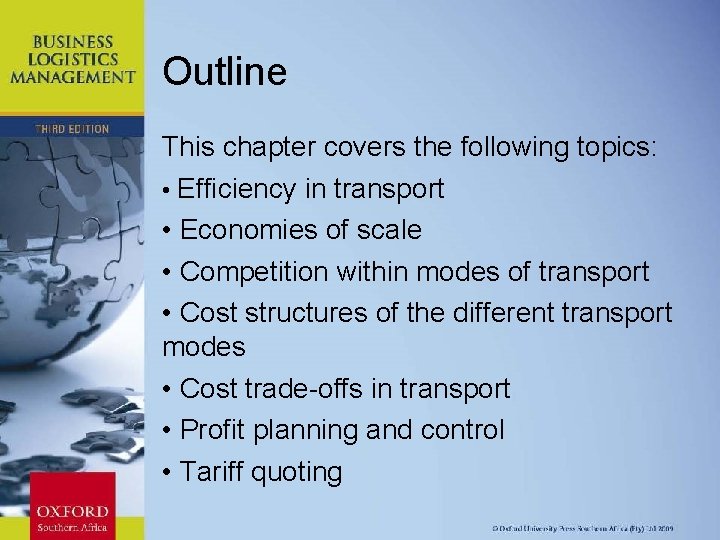 Chapter 16 Transport cost structures and pricing principles