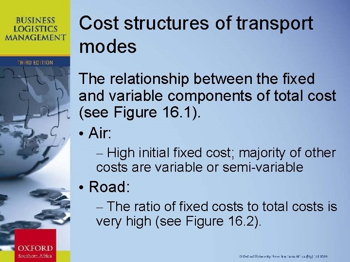 Chapter 16 Transport cost structures and pricing principles