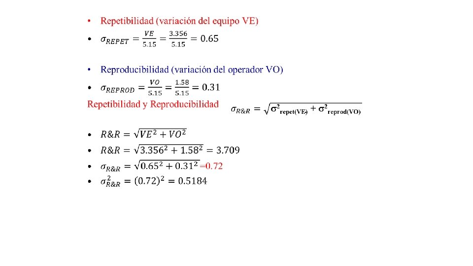 Calidad de las Mediciones Repetibilidad y Reproducibilidad RR