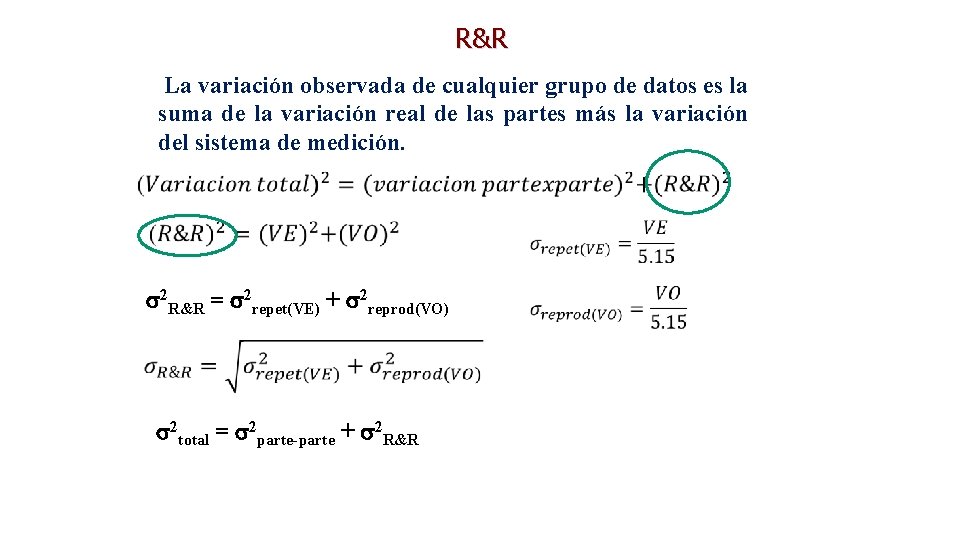 Calidad de las Mediciones Repetibilidad y Reproducibilidad RR