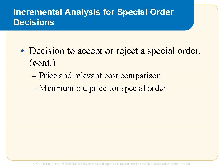 10 ShortRun Decision Analysis ShortRun Decision Analysis and