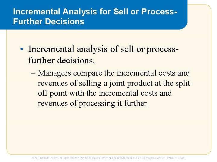 10 ShortRun Decision Analysis ShortRun Decision Analysis and