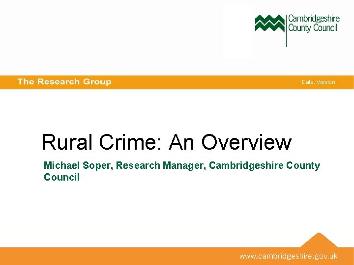 Date Version Rural Crime An Overview Michael Soper