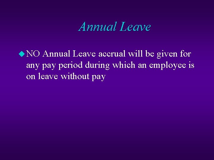 New Employee Benefits Orientation Part I Leave Holidays