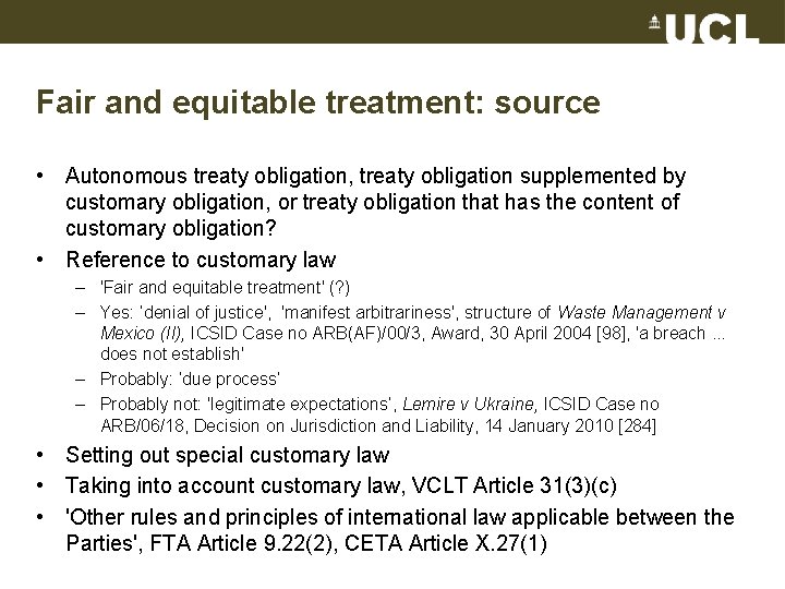Europes Formulation of Fair and Equitable Treatment Europe