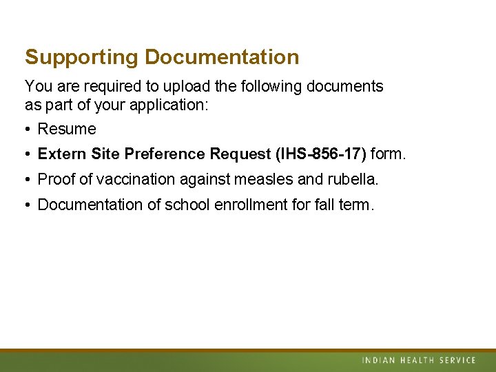 IHS Scholarship Program Recipient Orientation Extern Program Overview
