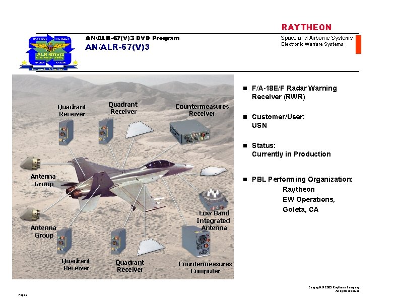RAYTHEON ANALR67V3 DVD Program Space and Airborne Systems
