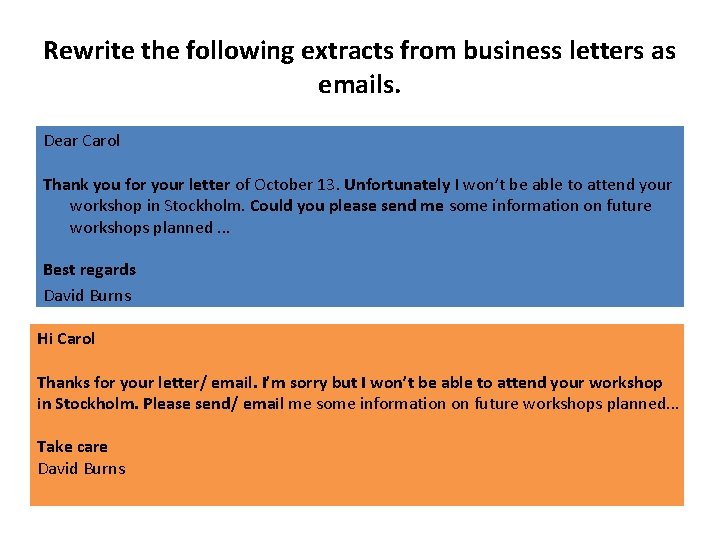 Email Writing Exercises Sending emails and letters Salutations