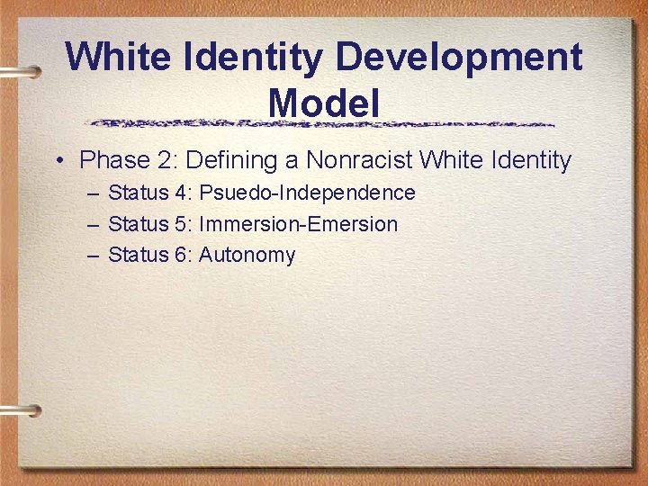 Identifying Needs of NonMinority Students Presented By Joshua